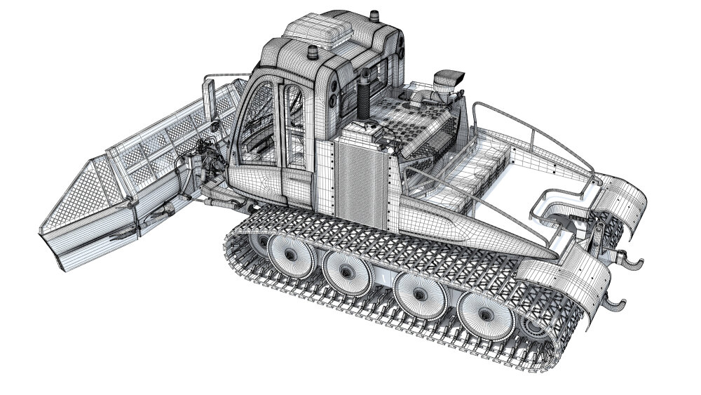 Snow Groomer Snowcat 3D model - Download Tractor on 3DModels.org