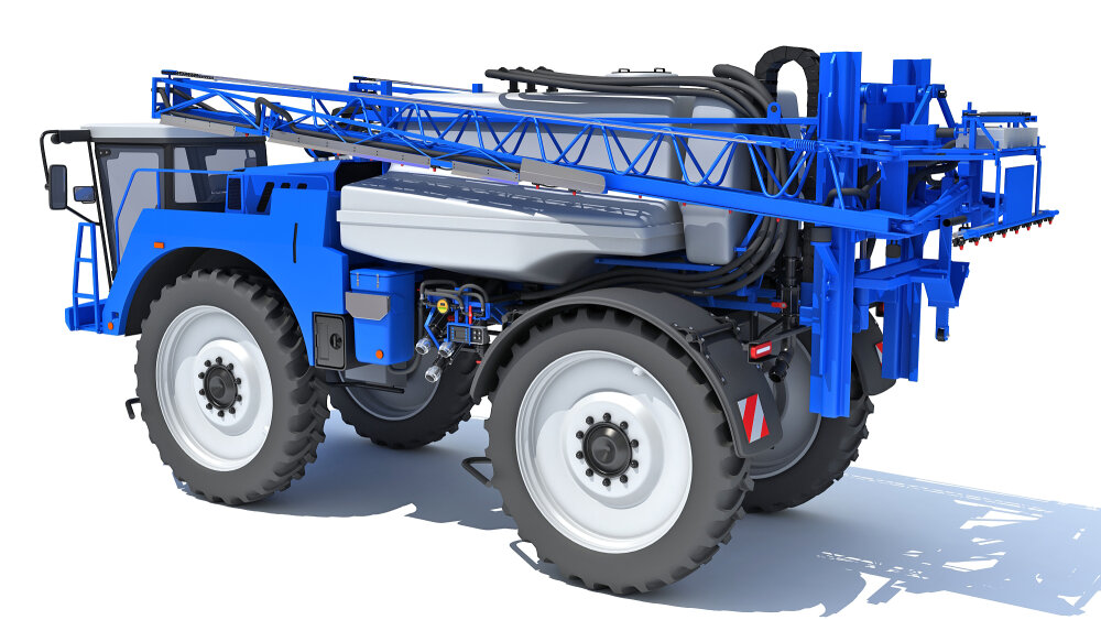 Self Propelled Farm Sprayer Blue 3D model - Download Tractor on ...