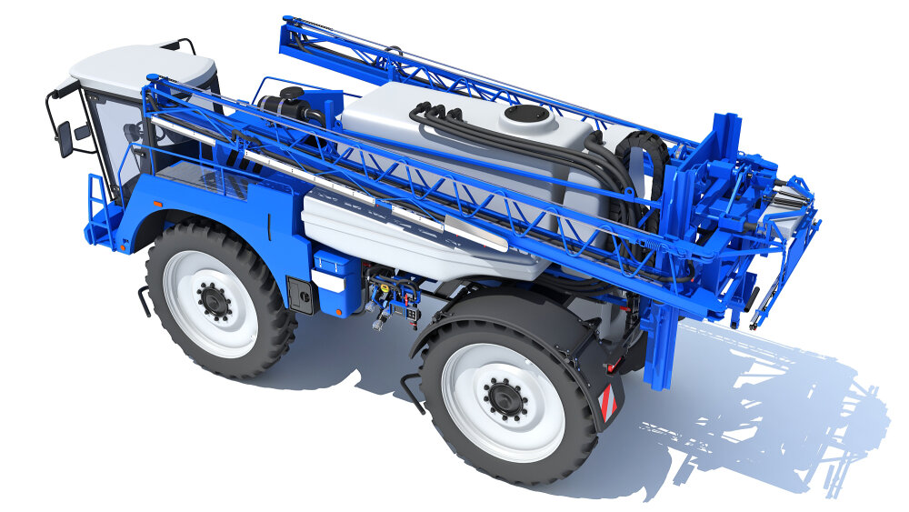 Self Propelled Farm Sprayer Blue 3D model - Download Tractor on ...