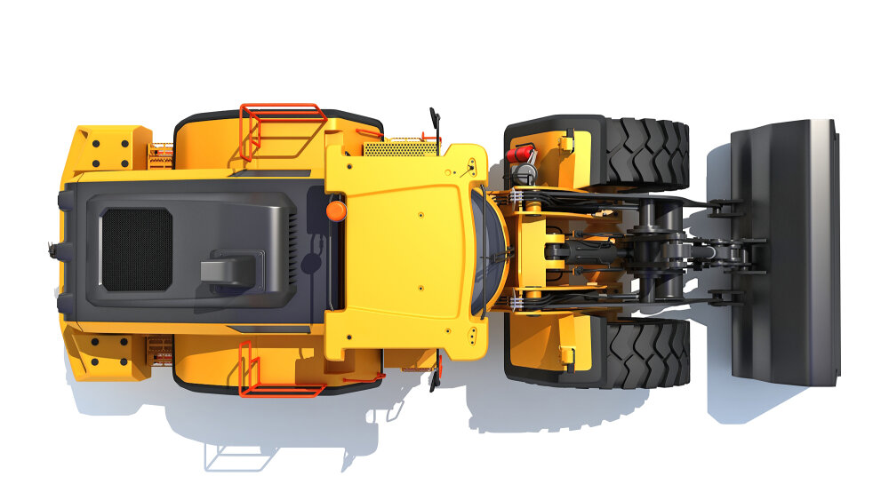 Wheel Loader Construction Machinery 3D model - Download Tractor on ...
