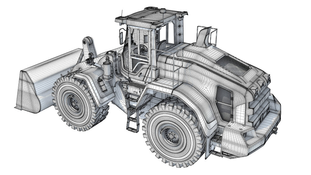 Wheel Loader Construction Machinery 3D model - Download Tractor on ...