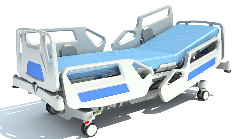 Hospital Medical Bed 2 3D model - Download Medical Equipment on ...