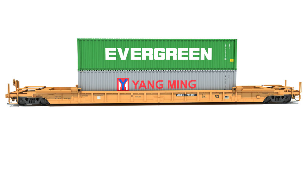 Train Car with Containers 3D model - Download Rail wagons on 3DModels.org