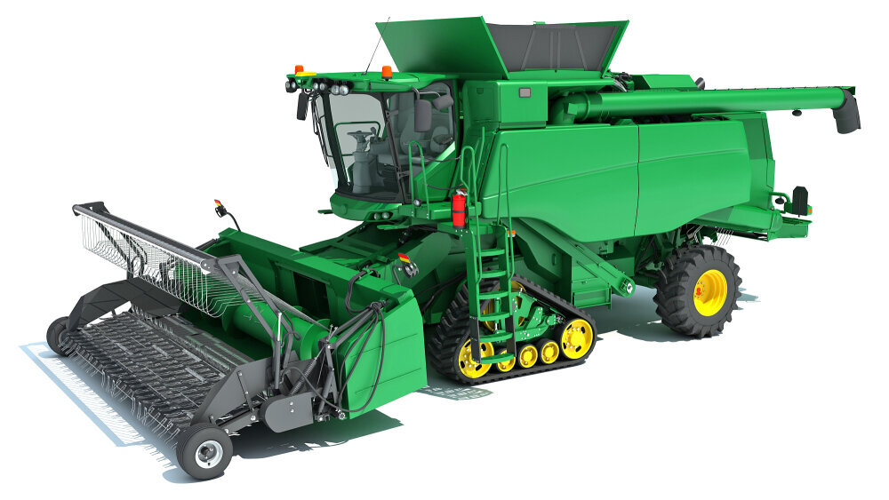 Green Combine Harvester 55 3D model - Download Tractor on 3DModels.org