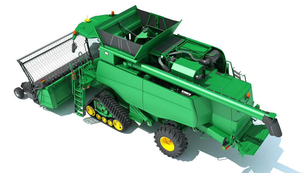 Green Combine Harvester 55 3D model - Download Tractor on 3DModels.org