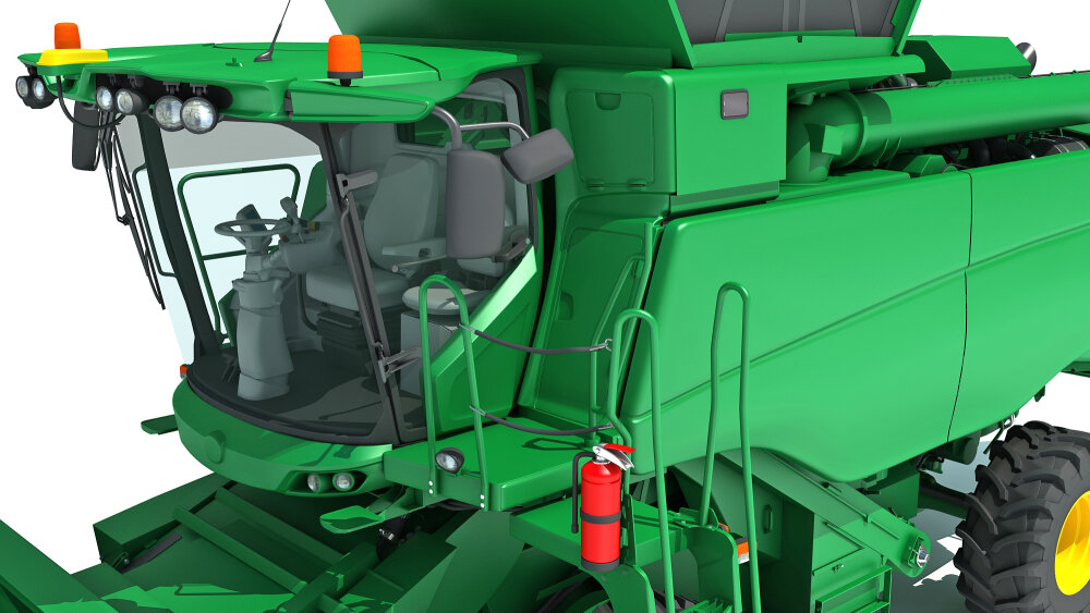 Green Combine Harvester 55 3D model - Download Tractor on 3DModels.org