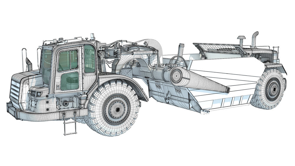 Tractor Scraper 3D 모델 - 다운로드 트랙터 on 3DModels.org
