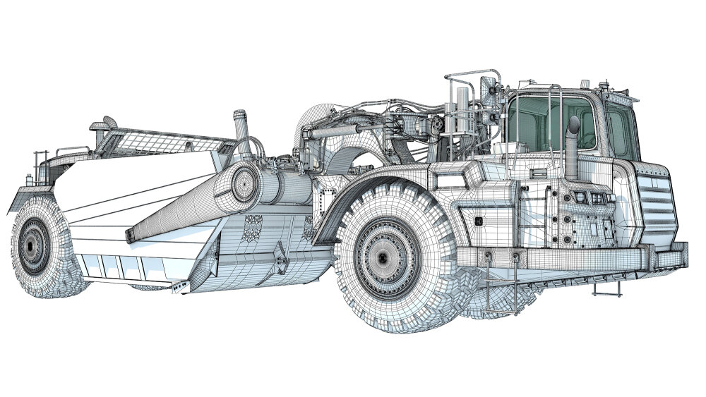 Tractor Scraper 3D model - Download Tractor on 3DModels.org