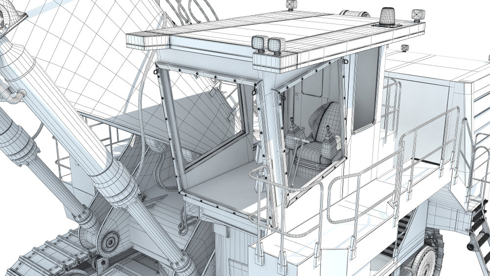Mining Shovel 3D model - Download Tractor on 3DModels.org