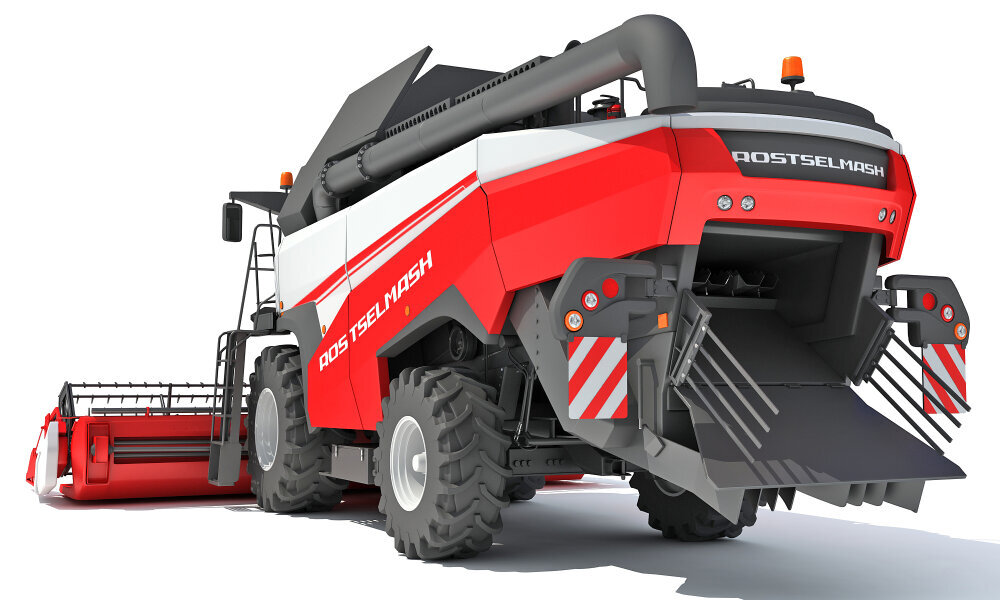 Agricultural Red Combine Modello 3D - Scarica Trattori on 3DModels.org