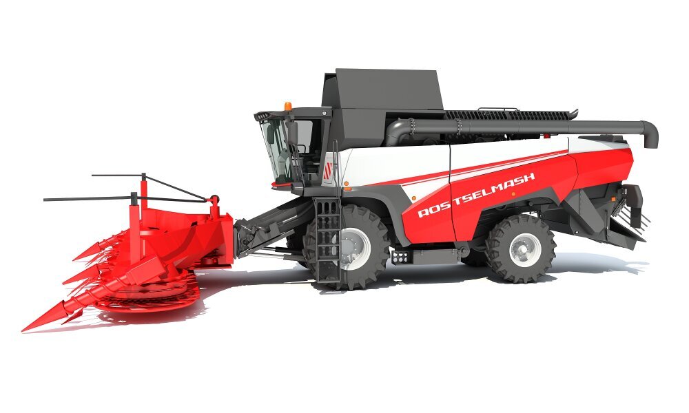 Forage Harvester Combine Rostselmash 3D model - Download Tractor on ...