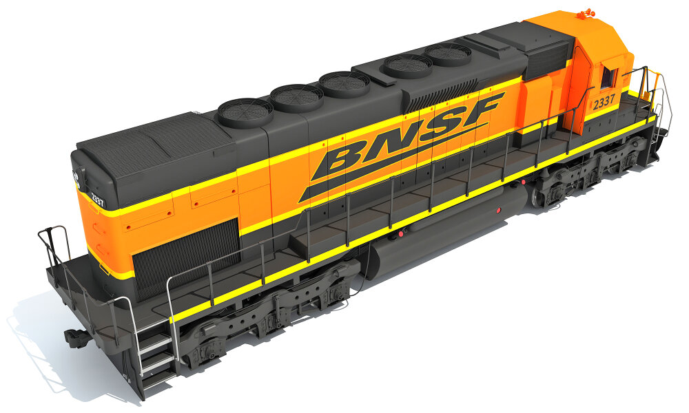 Old Locomotive Bnsf 3D model - Download Locomotive on 3DModels.org