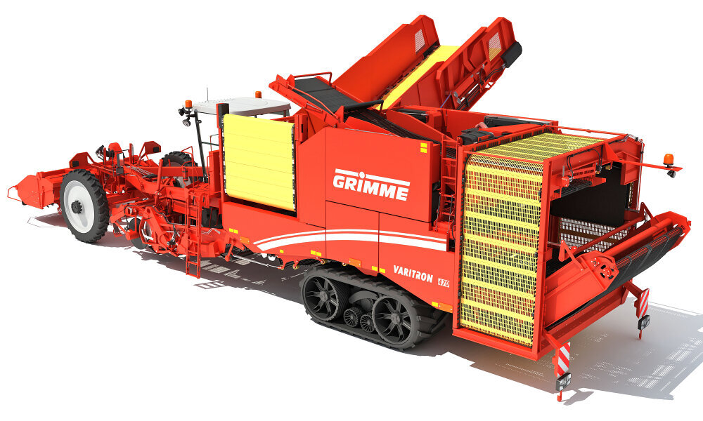 Potato Harvester Grimme Varitron 470 3D model - Download Tractor on ...