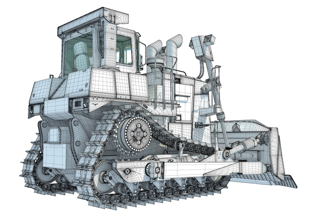 Crawler Buldozer 3D model - Download Tractor on 3DModels.org