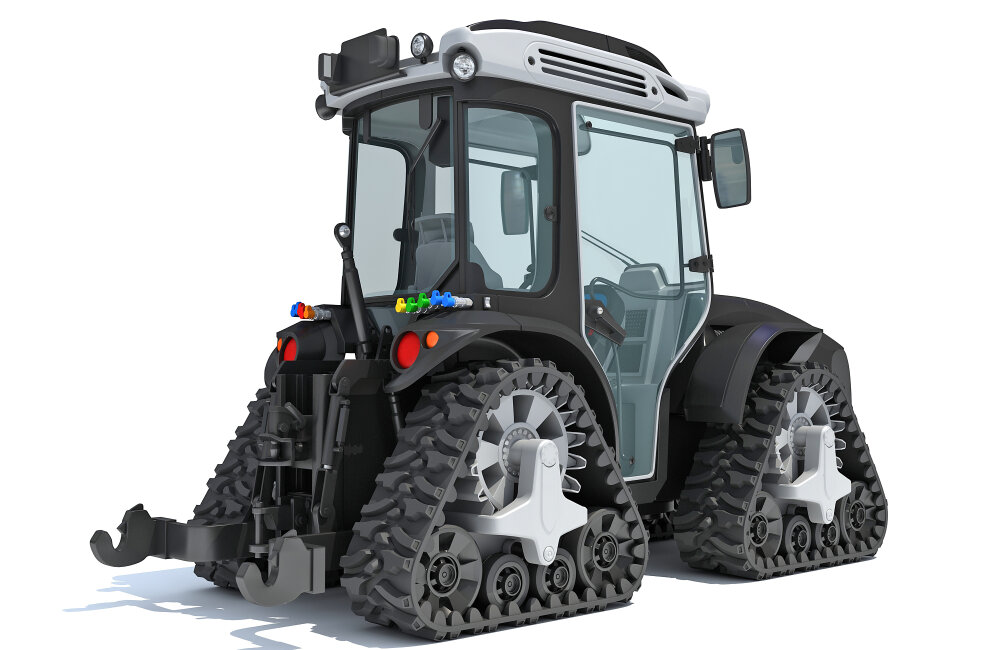 Articulated Tracked Tractor with Rubber Tracks 3D-Modell ...