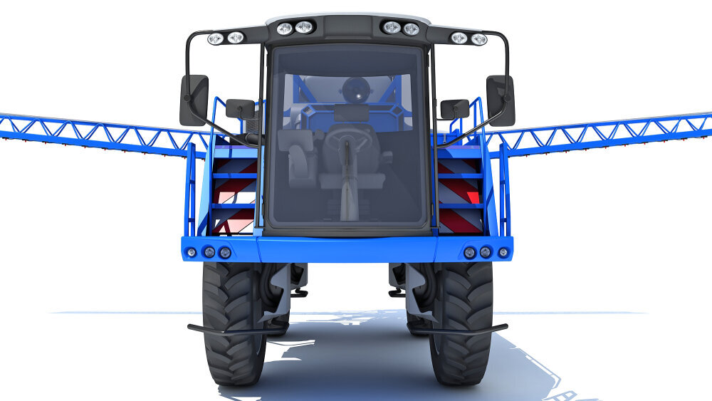 Self Propelled Blue Farm Sprayer 3D model - Download Tractor on ...