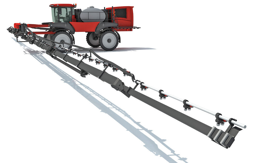 Self Propelled Red Farm Sprayer 3D model - Download Tractor on 3DModels.org