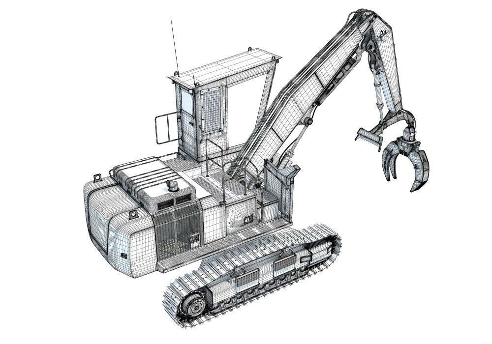 Forest Machine 3D model - Download Tractor on 3DModels.org
