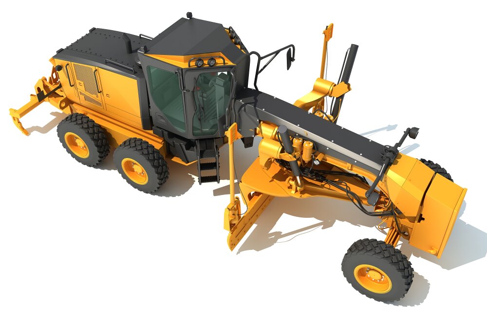Road Motor Grader 3D model - Download Tractor on 3DModels.org