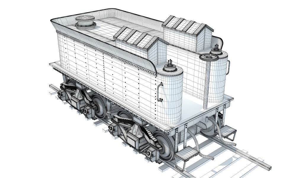 Train Tender Jupiter 3D model - Download Rail wagons on 3DModels.org