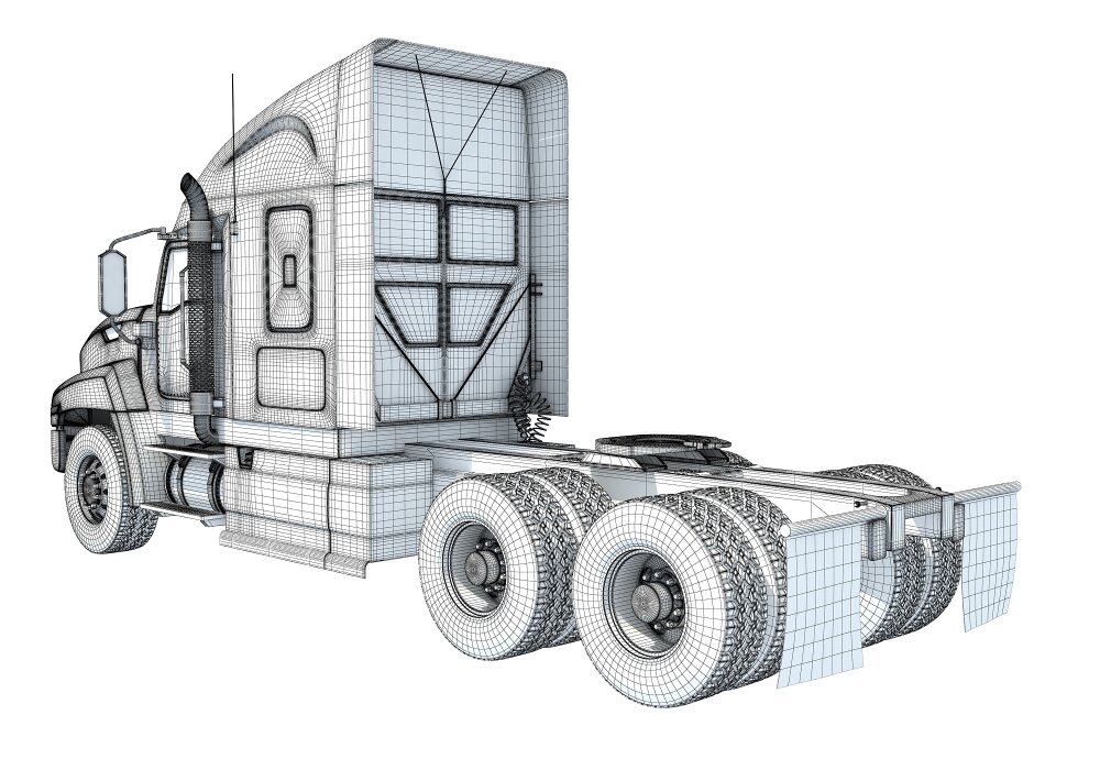 White Freightliner Truck 3D model - Download Truck on 3DModels.org