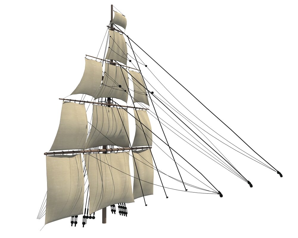 Ship Mast with Sails 3D 모델 - 다운로드 범선 on 3DModels.org