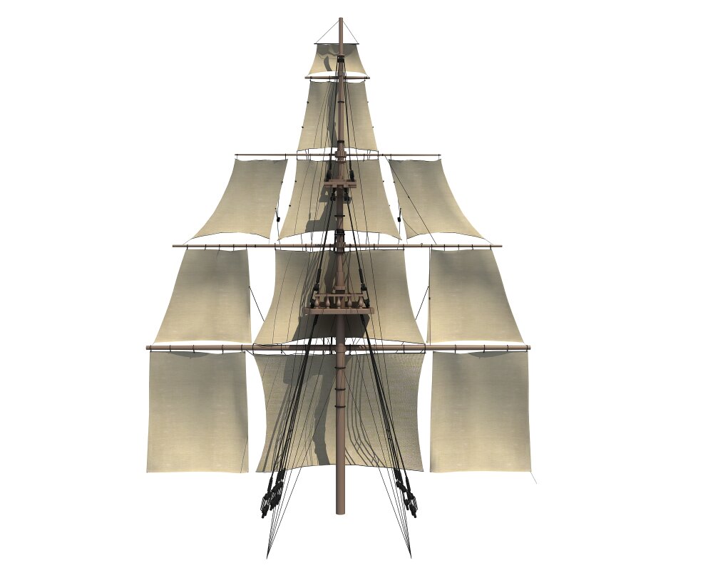 Ship Mast with Sails 3D 모델 - 다운로드 범선 on 3DModels.org