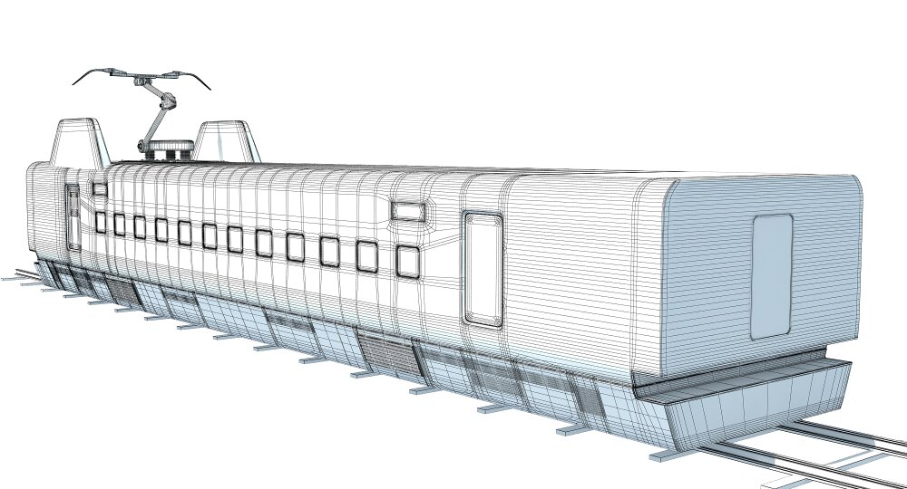Speed Train Passenger Car 3D model - Download Rail wagons on 3DModels.org