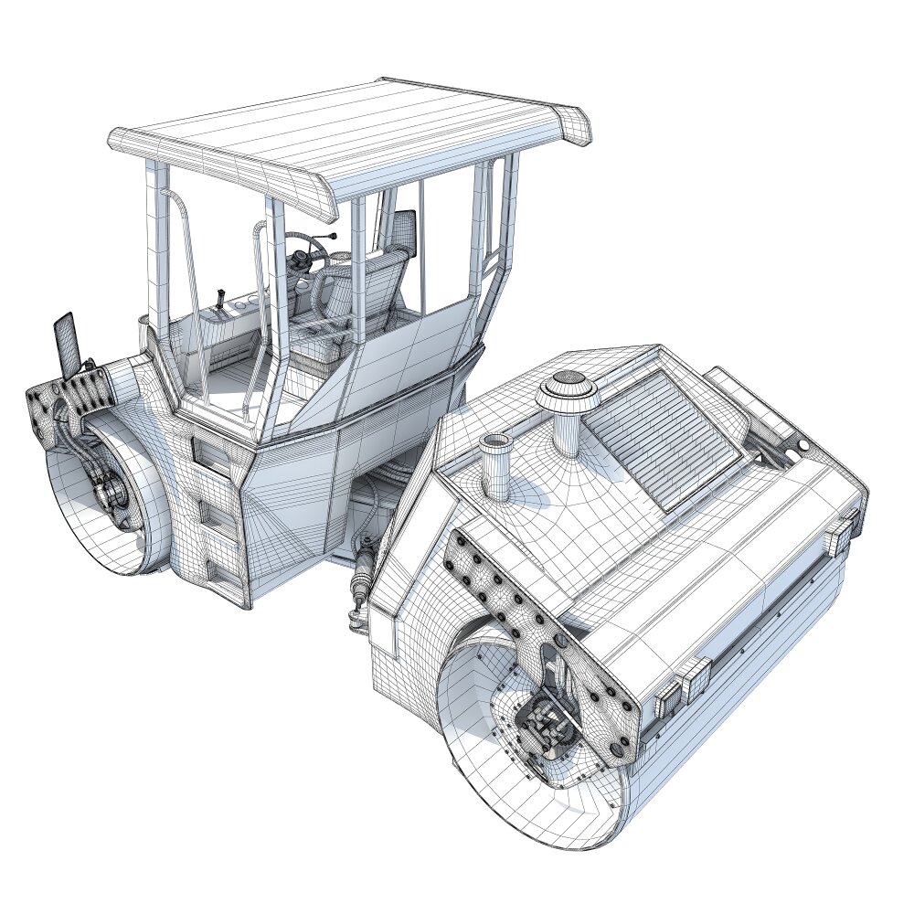 Asphalt Road Roller 3D model - Download Tractor on 3DModels.org