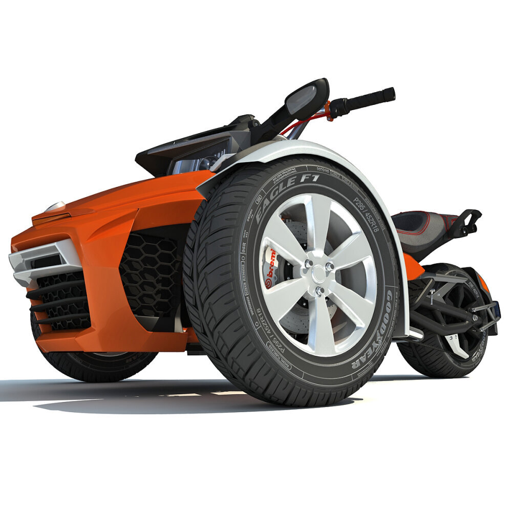Can-am Spyder F3 3 Wheel Motorcycle 3D model - Download Motorcycle on ...
