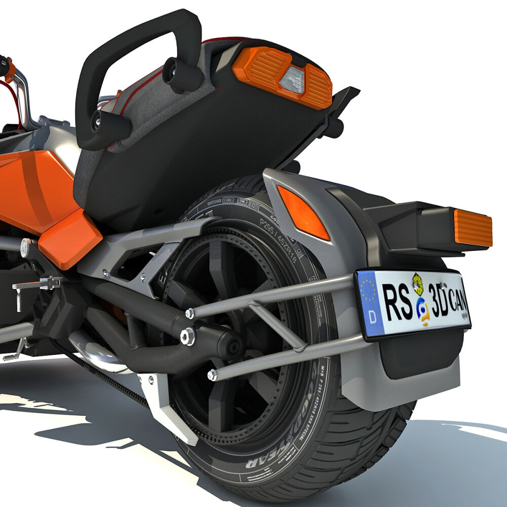 Can-am Spyder F3 3 Wheel Motorcycle 3D model - Download Motorcycle on ...