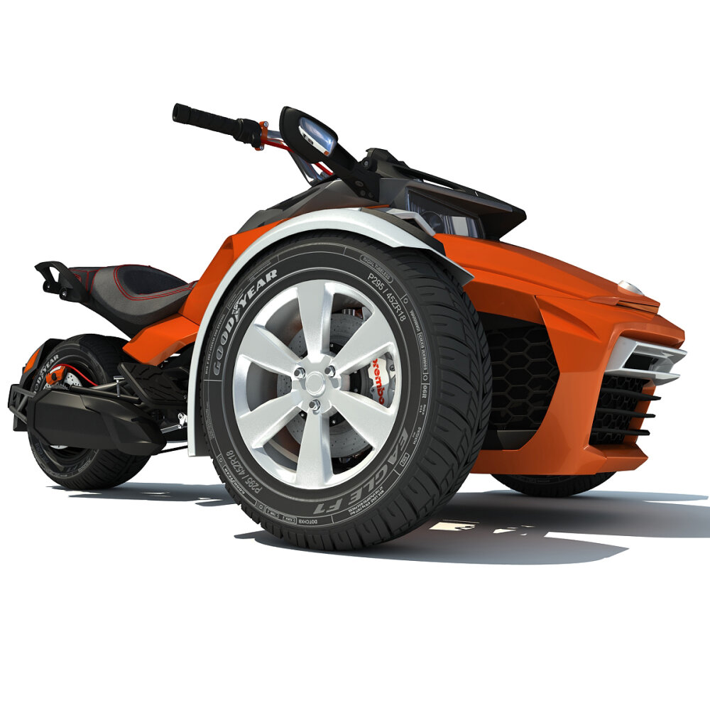 Can-am Spyder F3 3 Wheel Motorcycle 3D model - Download Motorcycle on ...