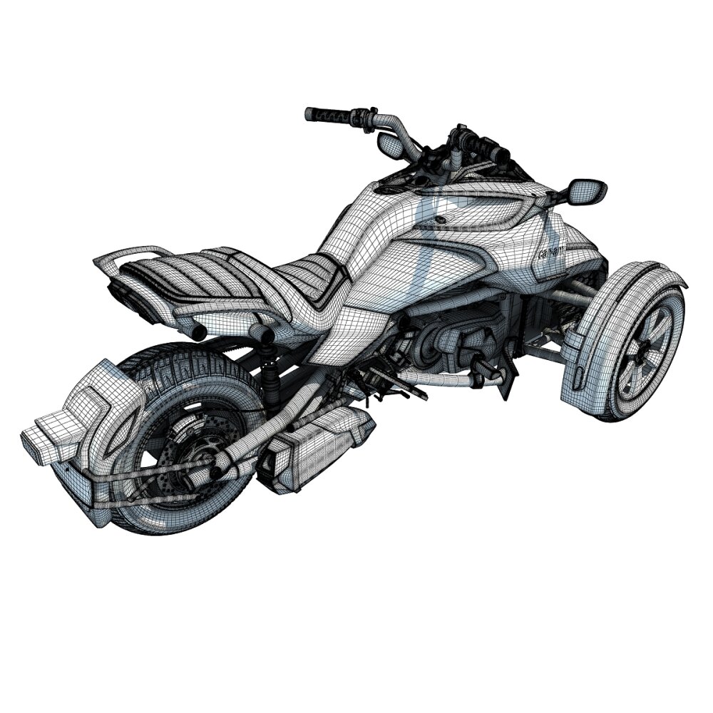 Can-am Spyder F3 3 Wheel Motorcycle 3D model - Download Motorcycle on ...
