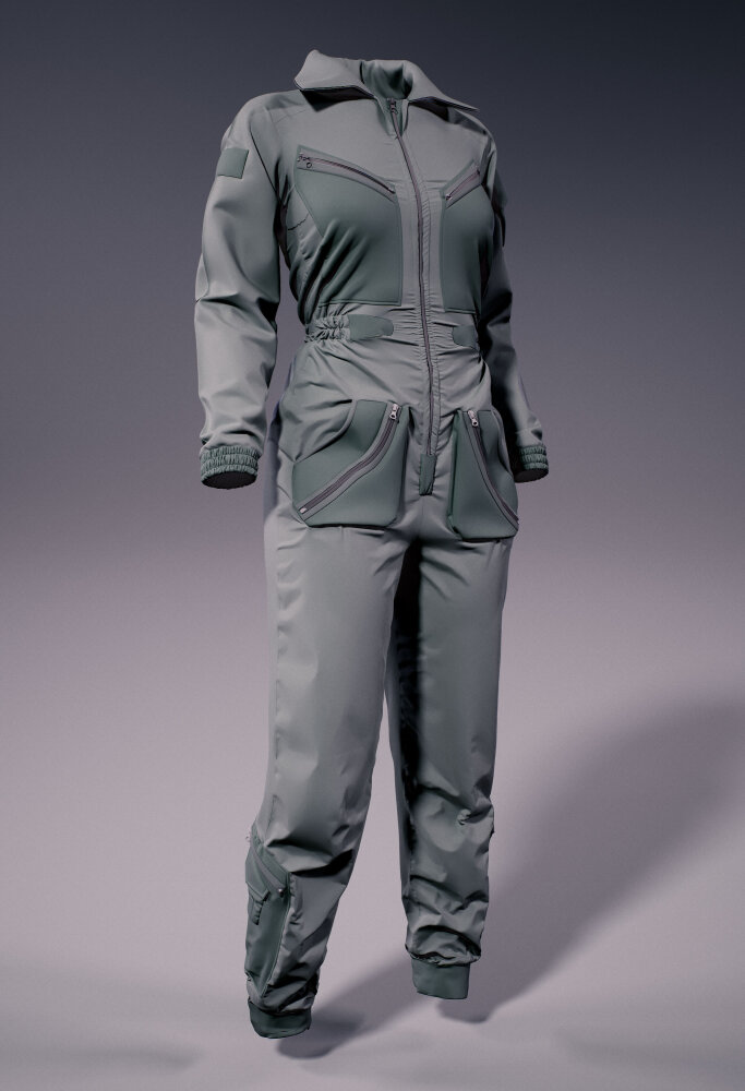 Jumpsuit with Multiple Zippered Pockets 3D model - Download Suits on ...