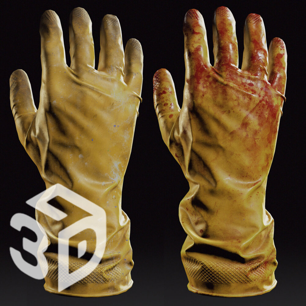 Rubber Gloves Game Ready 3D model - Download Accessories on 3DModels.org