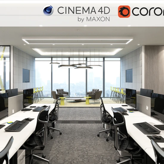 Office Interior 3D Models – Realistic High-Quality 3D Scene for ...