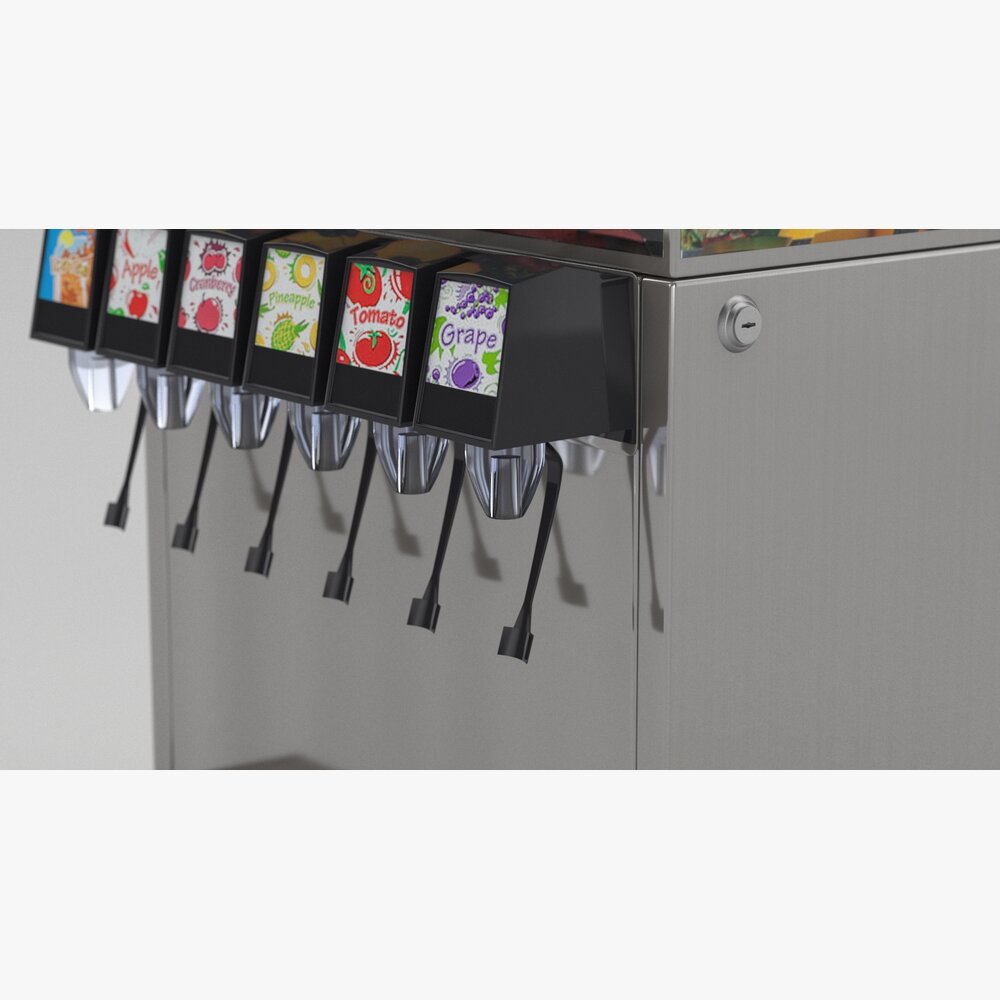 6 Flavor Counter Electric Juice Fountain System 3D model - Download ...