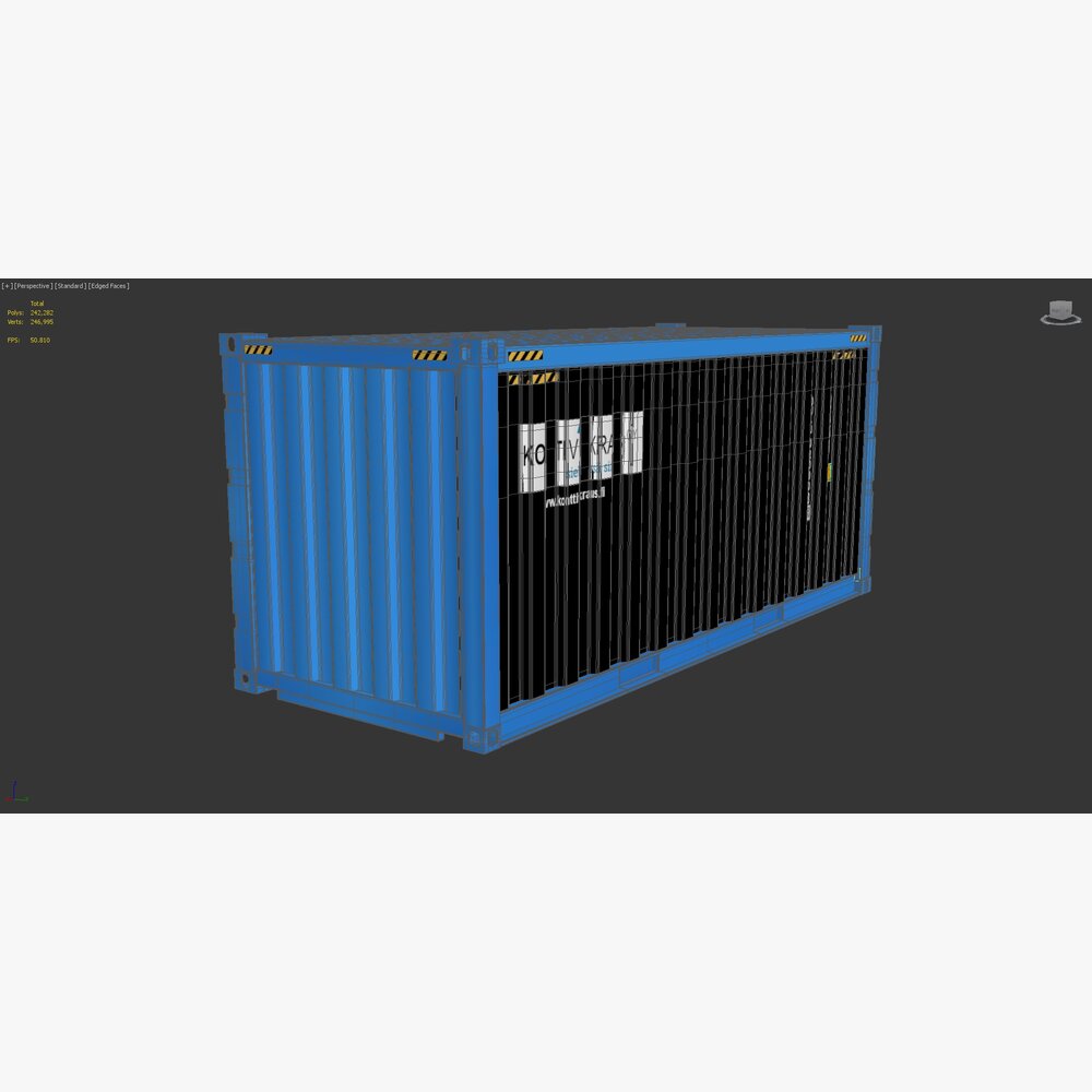 20 ft Cube Open Side Shipping Cargo Container 01 3D model - Download ...