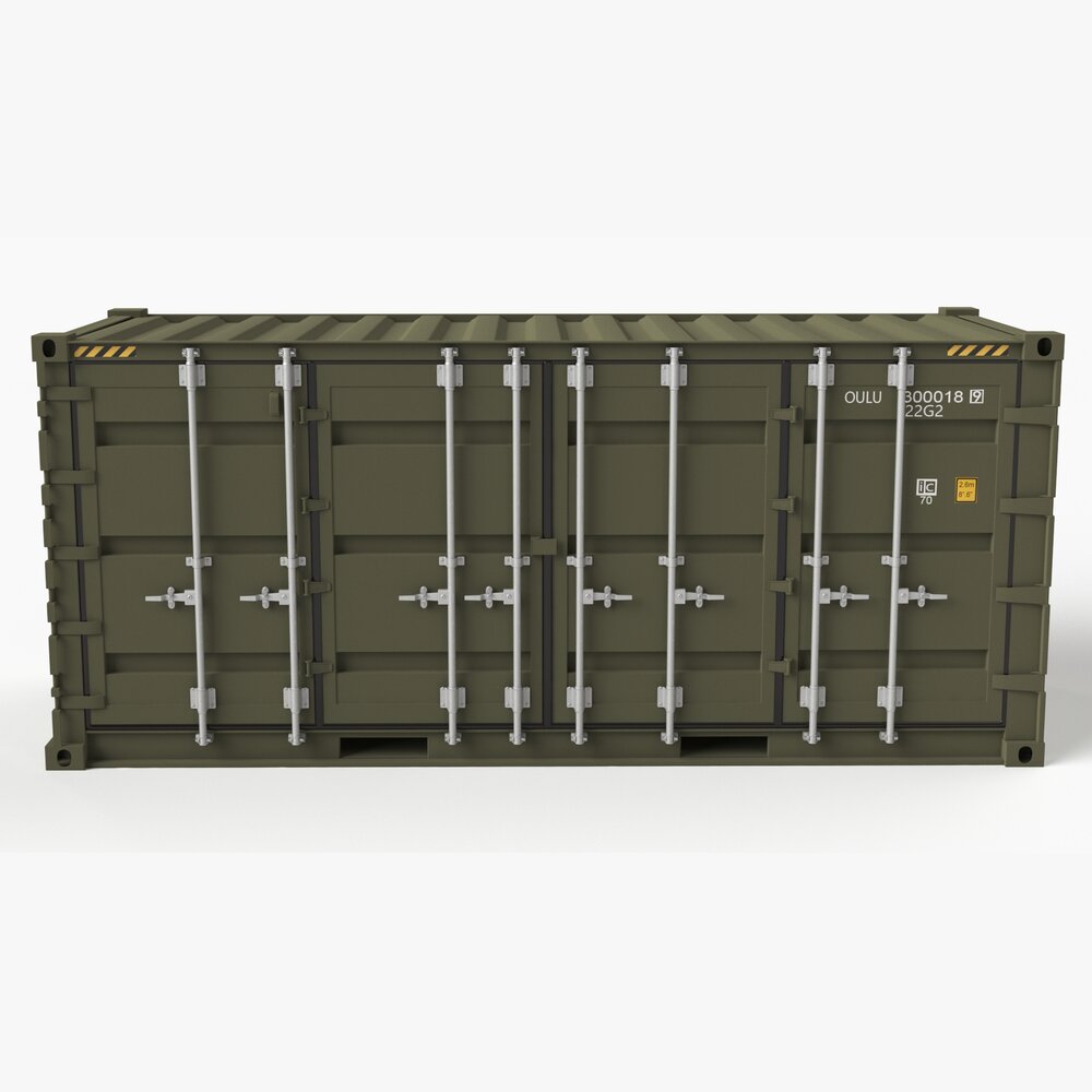 20 ft Military Container Green Colour 3D model - Download Tools on ...