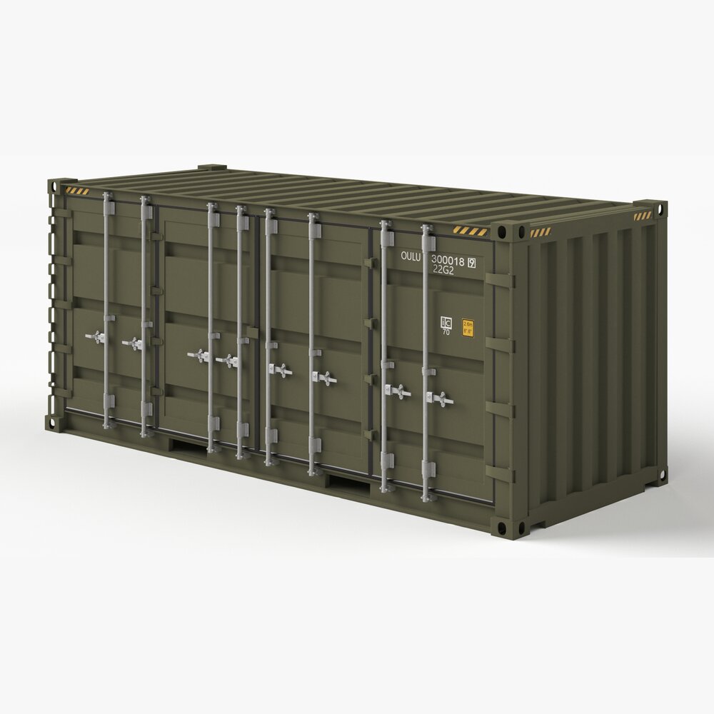 20 ft Military Container Green Colour 3D model - Download Tools on ...