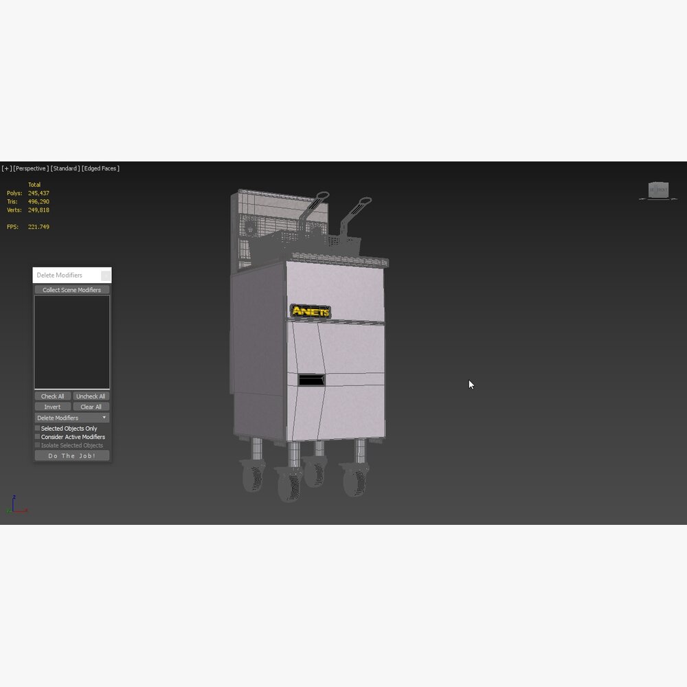 Anets Goldenfry Split Pot Fryer AGG14T-S 3D model - Download Appliances ...