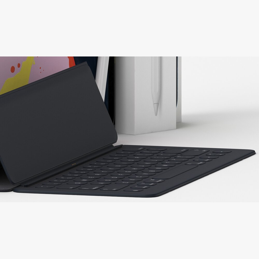 Apple iPad Pro 12-9 Inch Smart Keyboard Pencil Bundle With Box 3D model ...