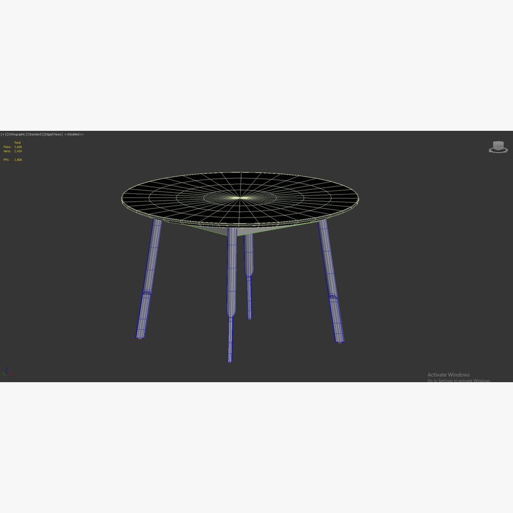 Bracket Dining Table Round 3D model - Download Table on 3DModels.org