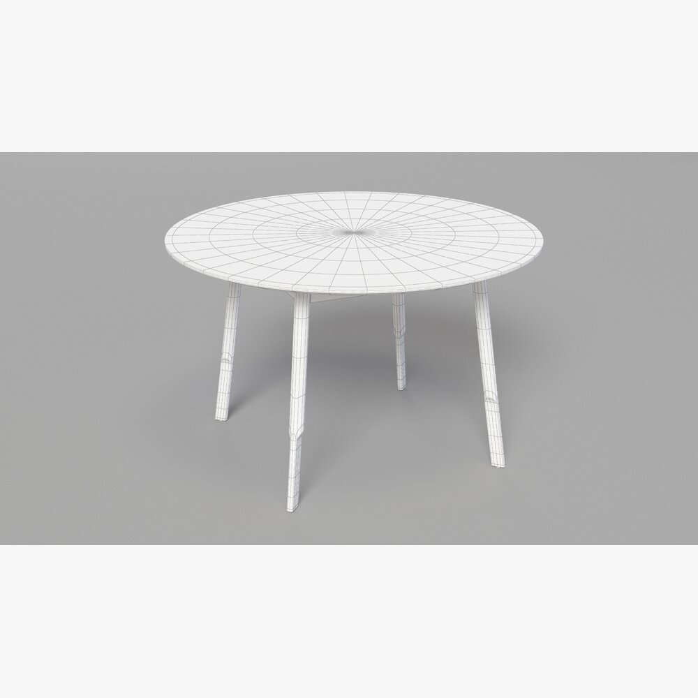 Bracket Dining Table Round 3D model - Download Table on 3DModels.org