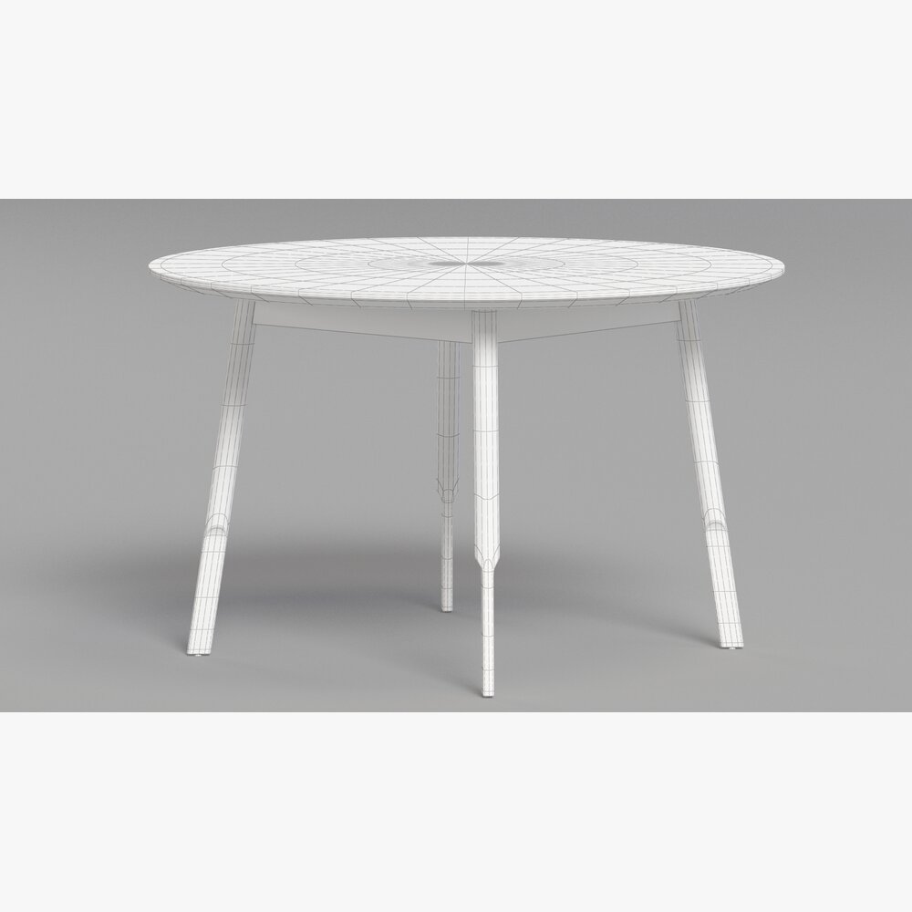 Bracket Dining Table Round 3D model - Download Table on 3DModels.org
