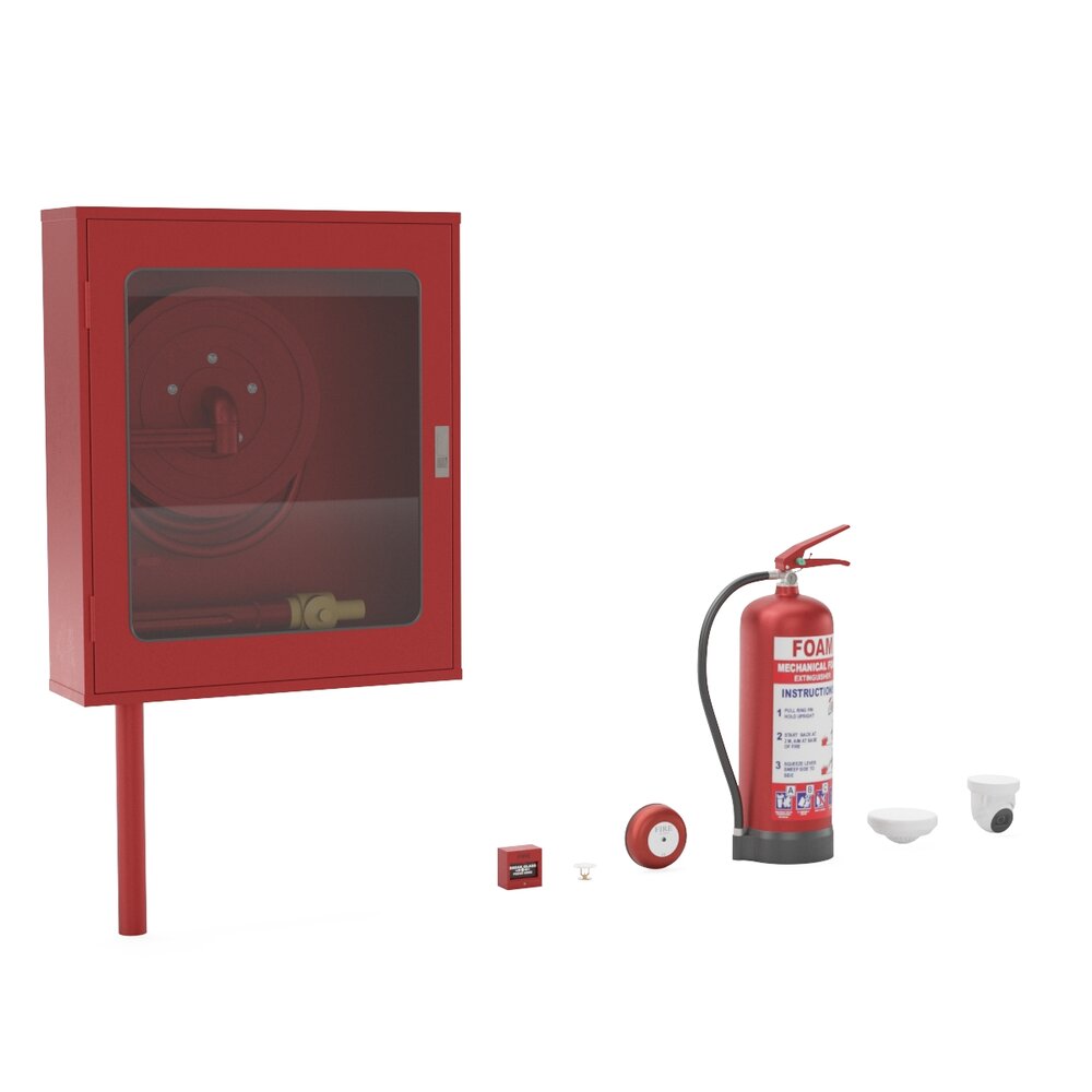 Fire Fighting System and security System 3D model - Download Tools on ...