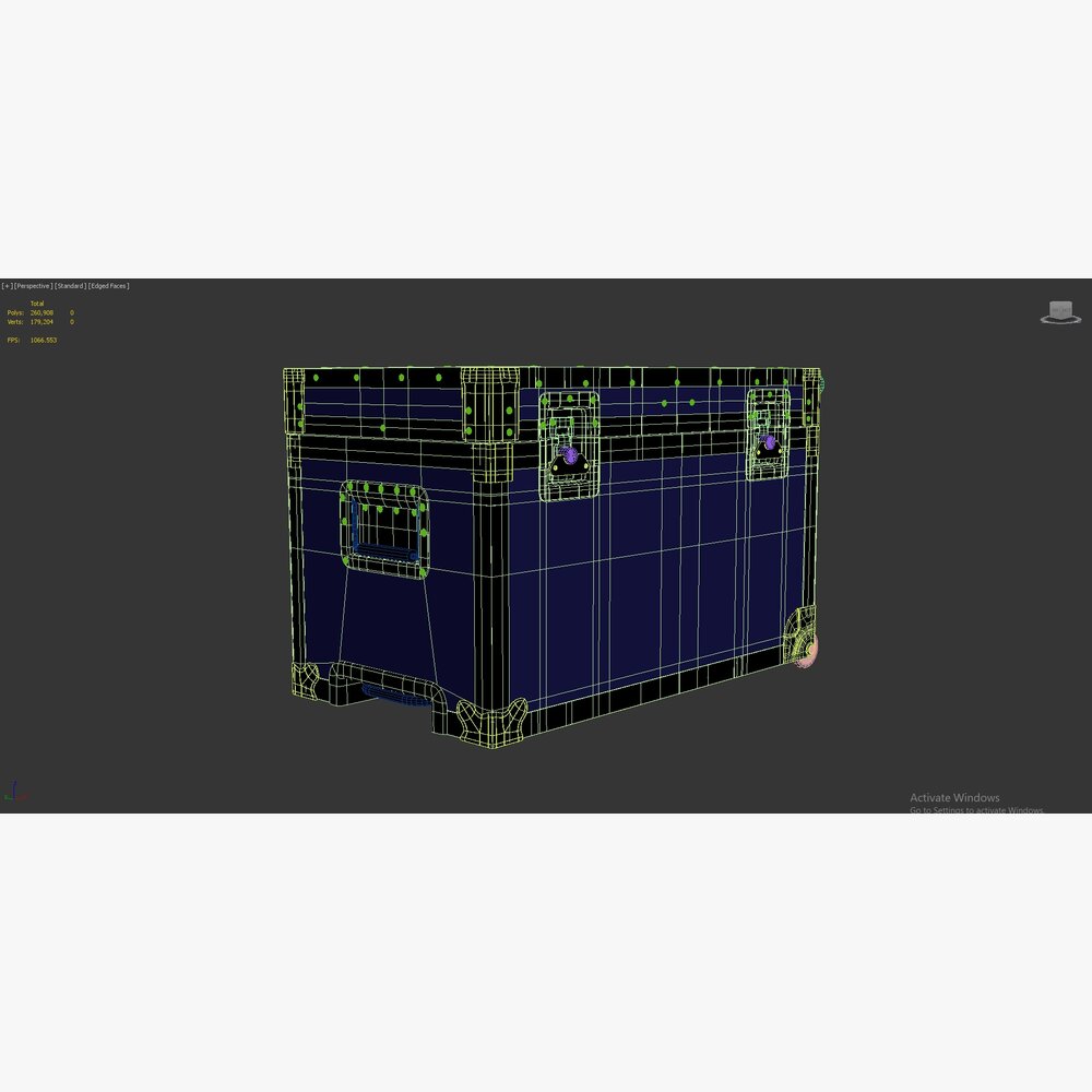 Large Navy Blue Flight Case with Metal Hardware 3D model - Download ...