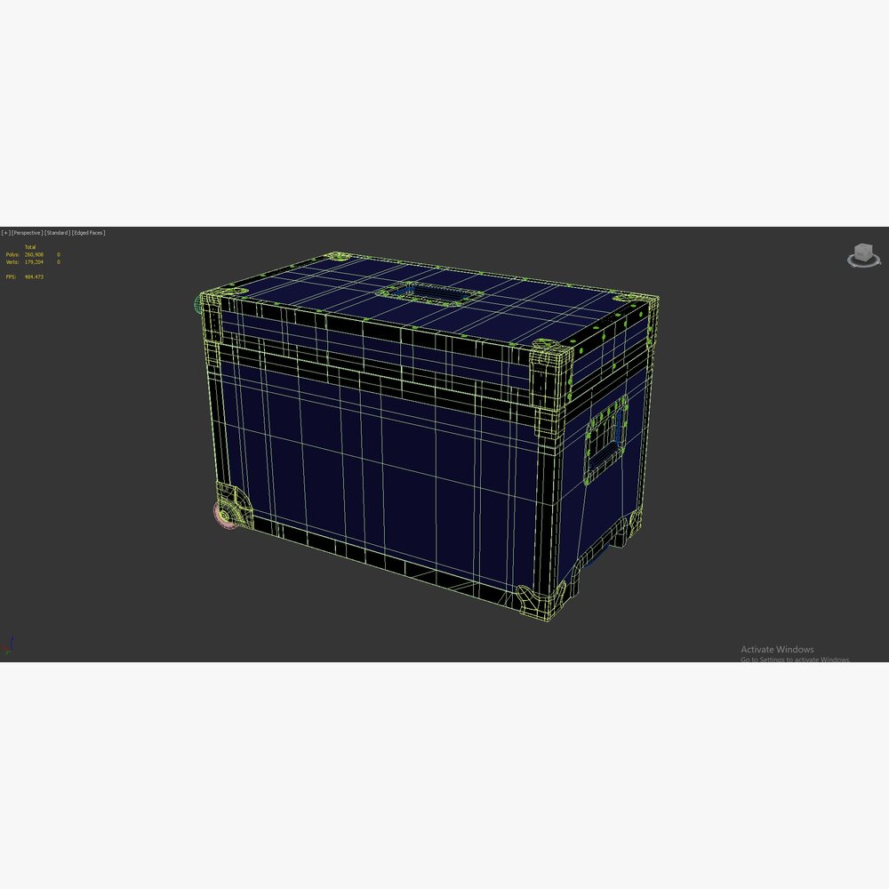 Large Navy Blue Flight Case with Metal Hardware 3D model - Download ...