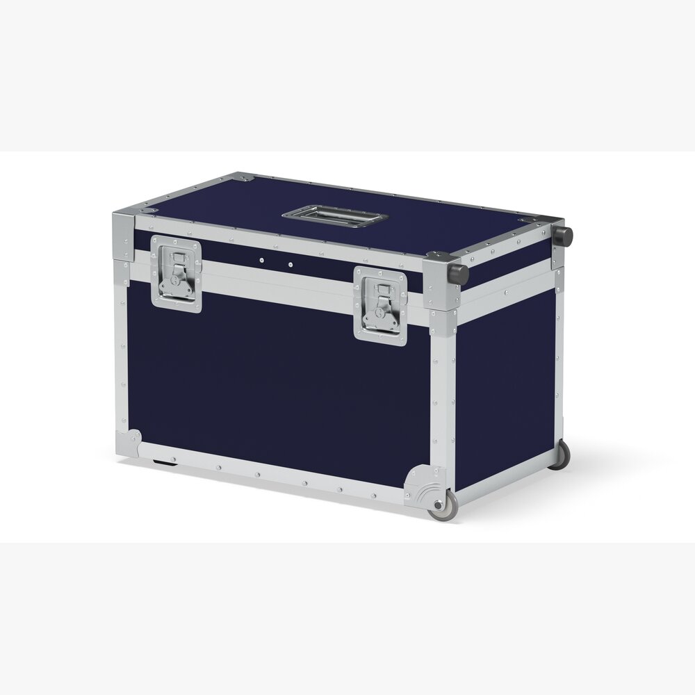 Large Navy Blue Flight Case with Metal Hardware 3D model - Download ...