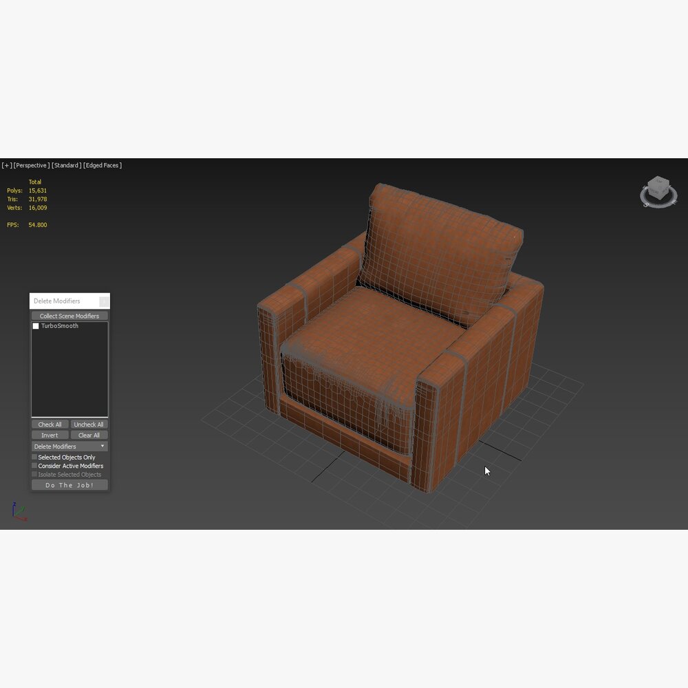 Gather Leather Swivel Chair 3D model - Download Armchair on 3DModels.org